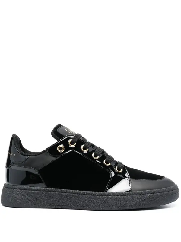 GIUSEPPE ZANOTTI Velvet Lace-up Low-top Sneakers - Black