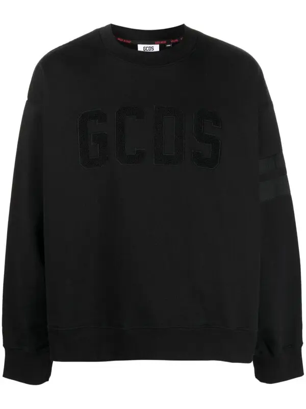Gcds Flocked-logo Cotton Sweatshirt