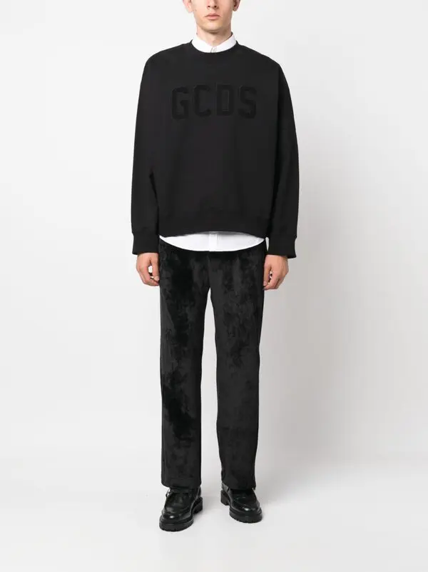 Gcds Flocked-logo Cotton Sweatshirt