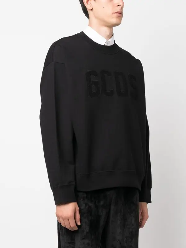 Gcds Flocked-logo Cotton Sweatshirt