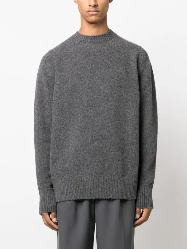 OAMC Logo Intarsia-knit Wool Jumper - Grey