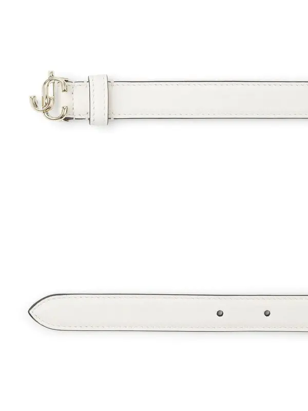 JIMMY CHOO Helina Logo-buckle Belt - White