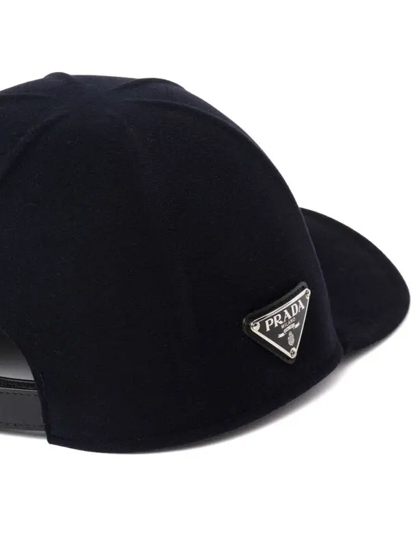 Prada Triangle-logo Felt Cap - Blue