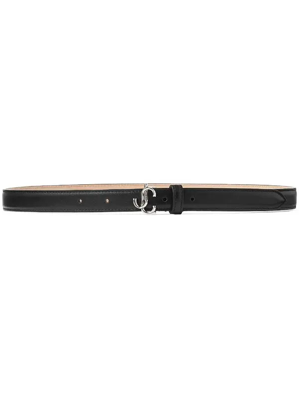 JIMMY CHOO Helina Leather Belt - Black
