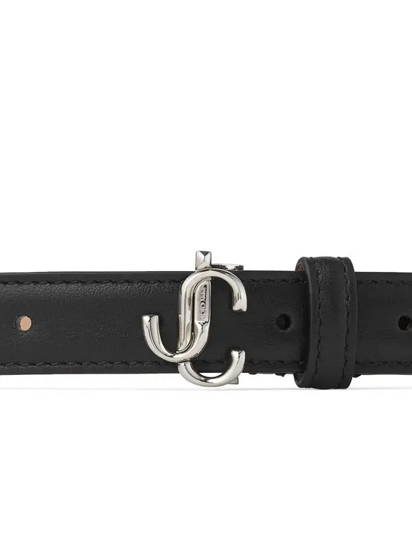 JIMMY CHOO Mini Helina Logo-buckle Belt - Black