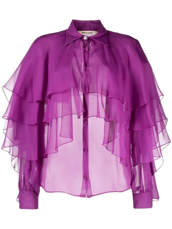 Roberto Cavalli Layered Draped Shirt
