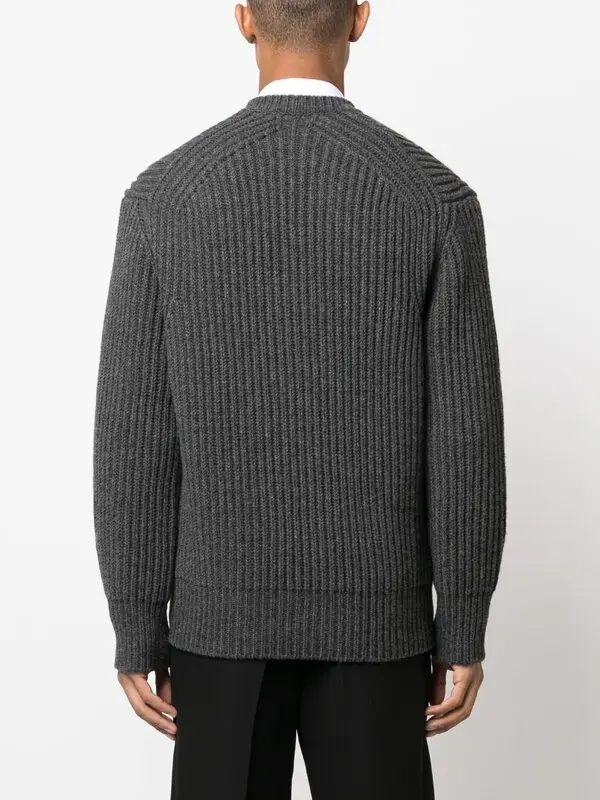 Alexander McQueen Ribbed-knit Wool Jumper - Grey