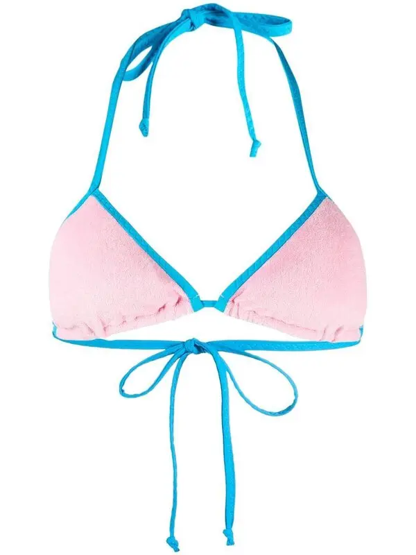 MC2 SAINT BARTH Contrast-trim Bikini Top - Pink