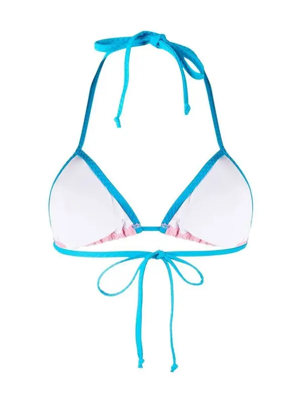 MC2 SAINT BARTH Contrast-trim Bikini Top