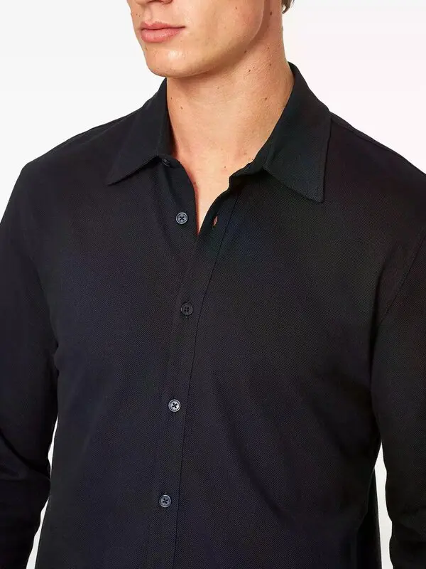 Orlebar Brown Giles Piqué Cotton Shirt - Blue