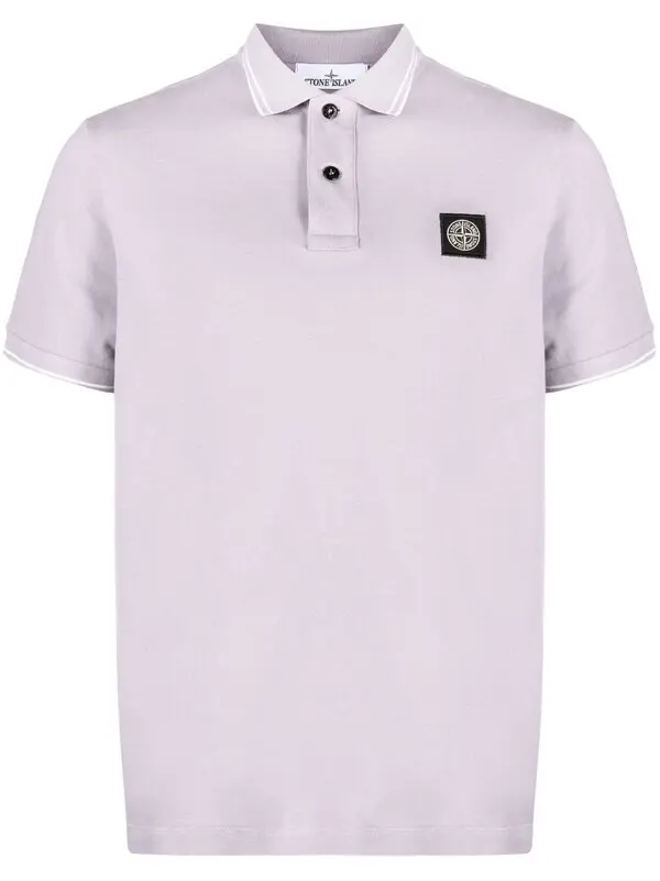 Stone Island Logo-appliqué Polo Shirt - Purple