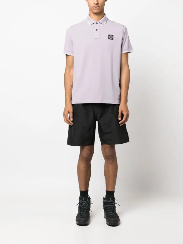 Stone Island Logo-appliqué Polo Shirt - Purple