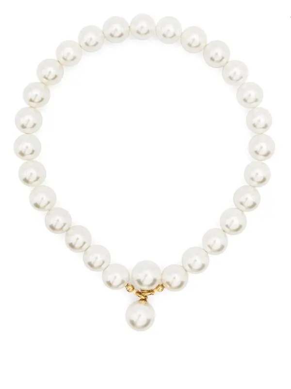 BEATRIZ PALACIOS Bandage Freshwater Pearls Necklace - White