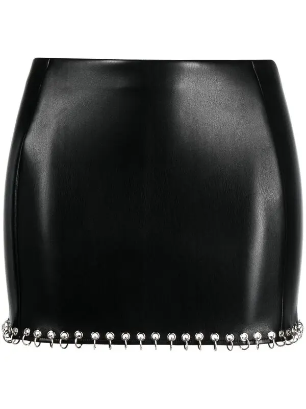 Patrizia Pepe Ring-detailing Faux Leather Miniskirt