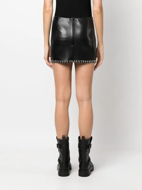 Patrizia Pepe Ring-detailing Faux Leather Miniskirt