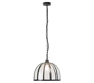 RIVER OF GOODS Black Pendant Light With Glass A Nd Metal Shade - One-color