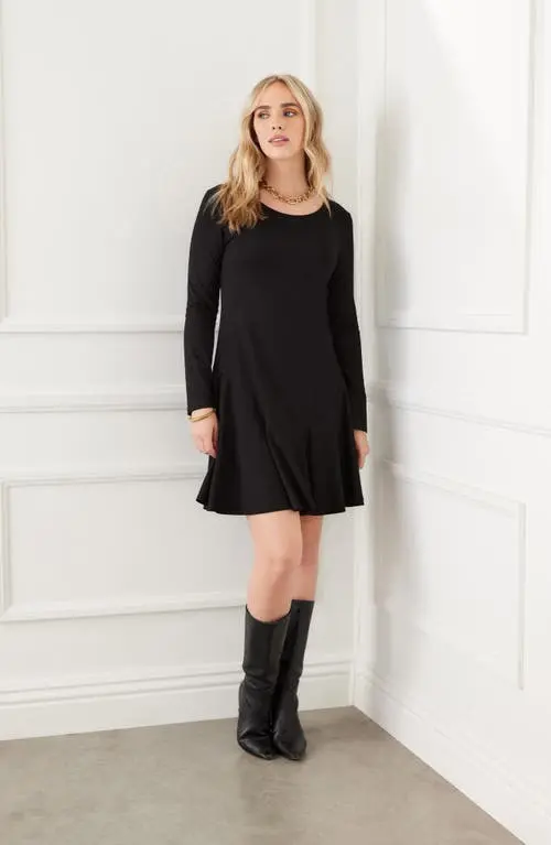 Karen Kane Long Sleeve A-line Jersey Dress