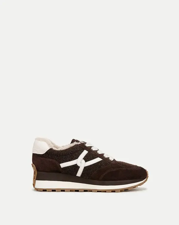 Veronica Beard Valentina Shearling Sneakers - Espresso