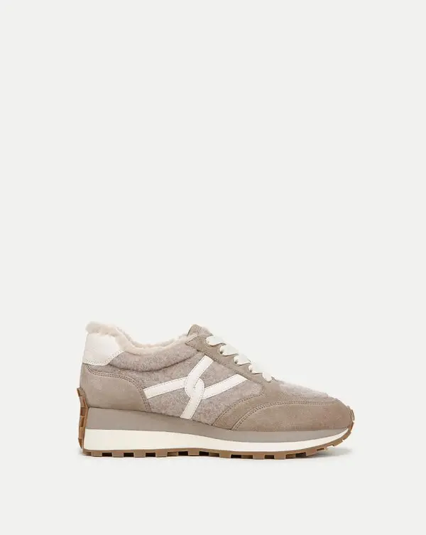Veronica Beard Valentina Shearling Sneakers - Grey