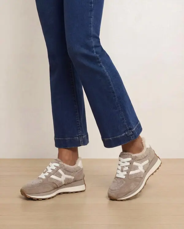 Veronica Beard Valentina Shearling Sneakers - Grey