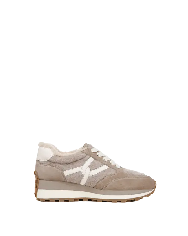 Veronica Beard Valentina Shearling Sneakers - Grey