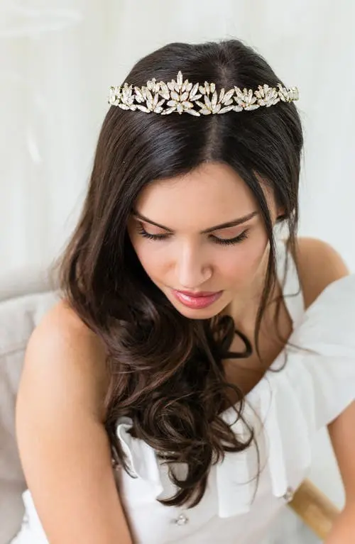 Brides & Hairpins Honora Crystal & Opal Crown - Gold