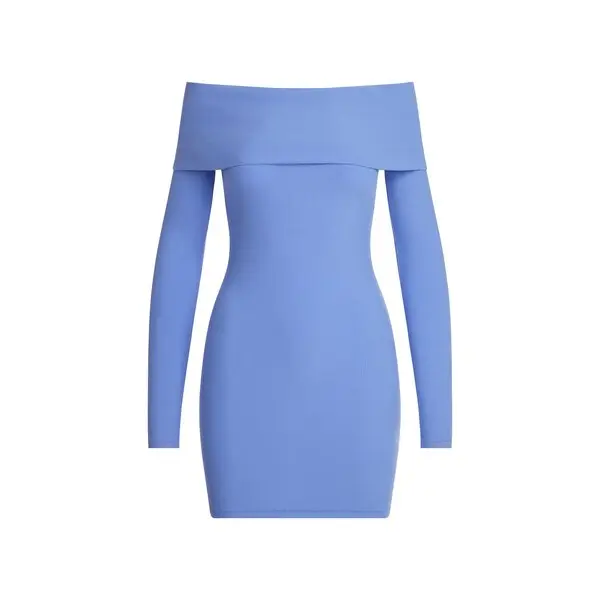 strapless open back dress Off Shoulder Ruched Bodycon Mini Dress main image 1