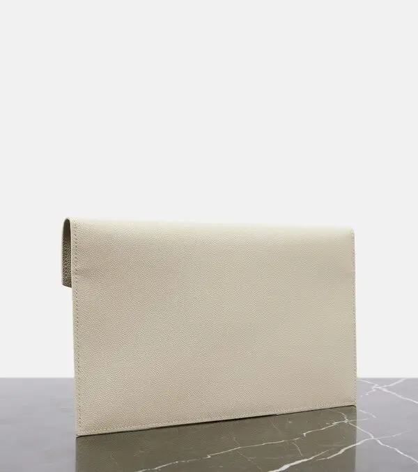 Saint Laurent Uptown Leather Clutch - White