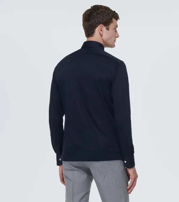 Kiton Cotton Poplin Polo Top