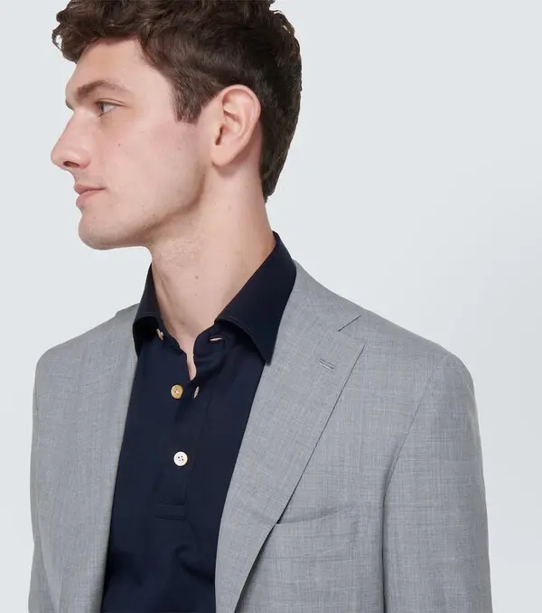 Kiton Cotton Poplin Polo Top