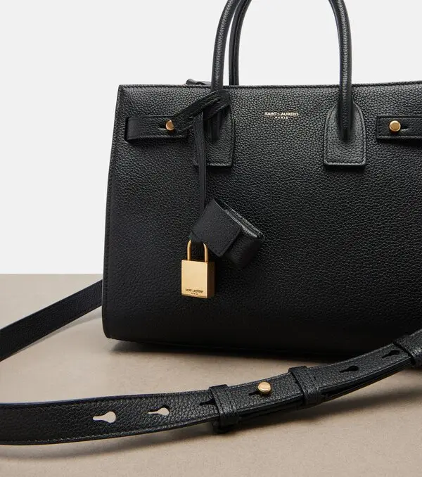 Saint Laurent Sac De Jour Baby Leather Tote Bag - Black