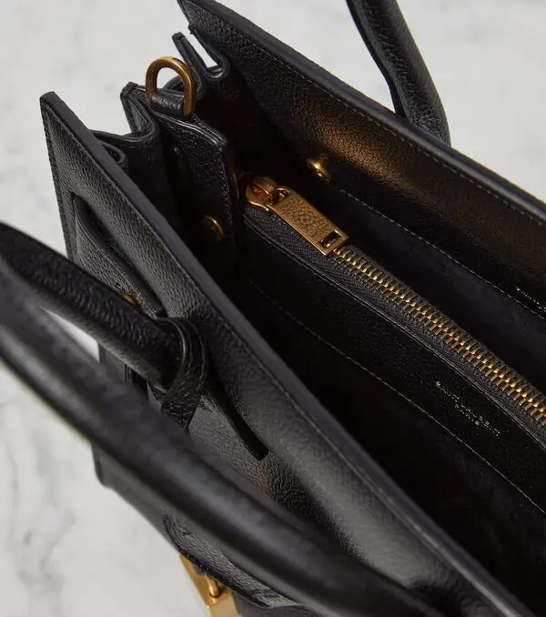 Saint Laurent Sac De Jour Baby Leather Tote Bag - Black