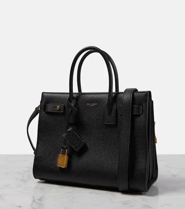 Saint Laurent Sac De Jour Baby Leather Tote Bag - Black
