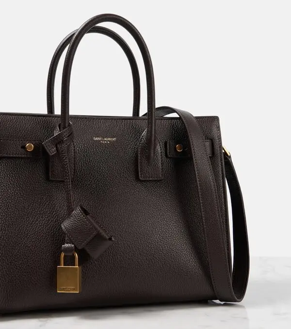 Saint Laurent Sac De Jour Baby Leather Tote Bag - Brown