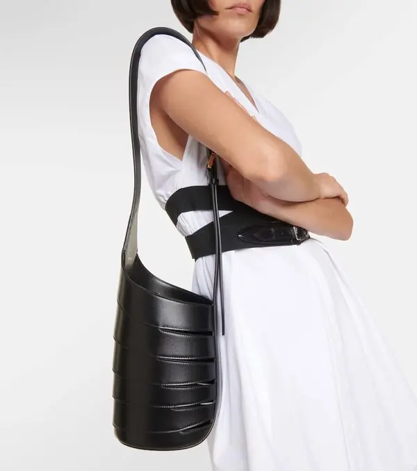 Alaïa Babel Small Leather Shoulder Bag - Black
