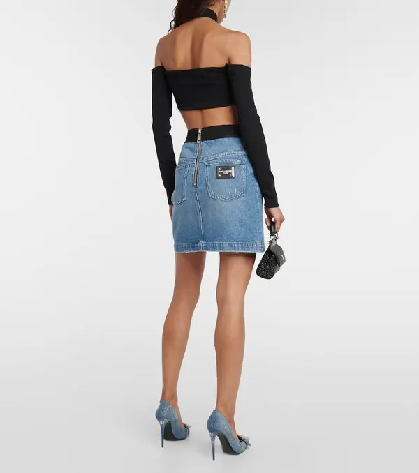 Dolce & Gabbana Logo Denim Miniskirt