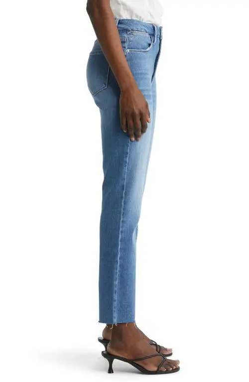 FRAME Le Super High Raw Hem Ankle Straight Leg Jeans