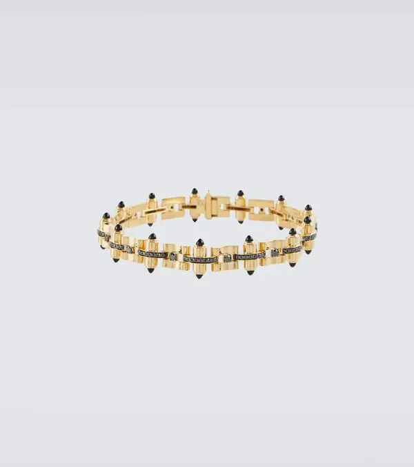 RAINBOW K Celeste 14kt Link Bracelet With Diamonds And Onyx - Gold
