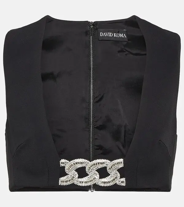 David Koma Embellished Bra Top - Black