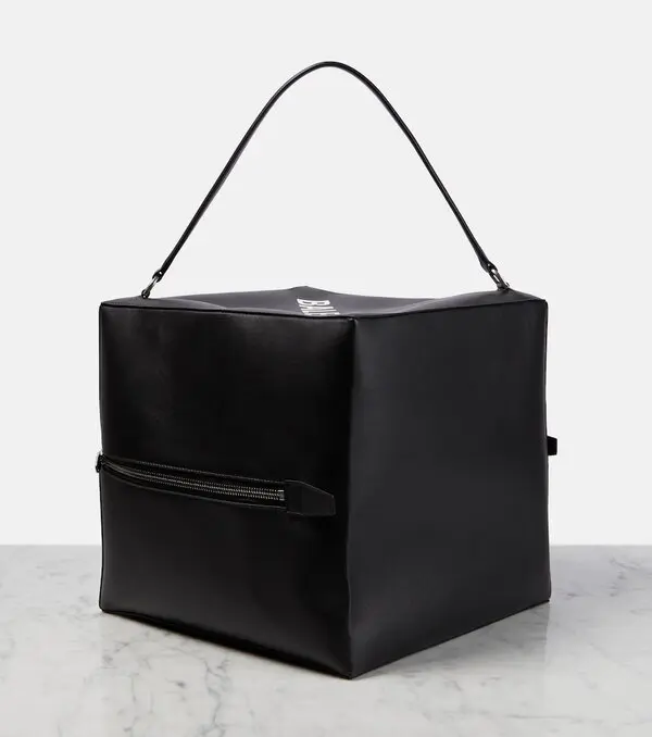 Balenciaga 4x4 Medium Leather Tote Bag - Black | Editorialist