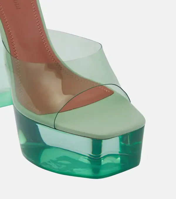 Amina Muaddi Dalida Pvc Platform Mules