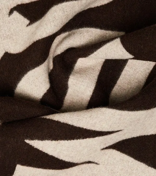 Jacquemus Charpe Logo Virgin Wool Scarf - Brown
