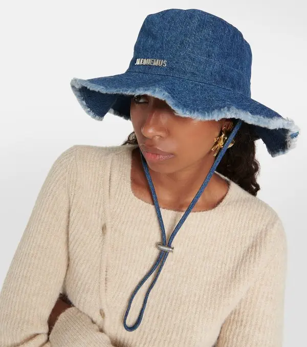 Jacquemus Le Bob Artichaut Denim Bucket Hat In Blue - 30 