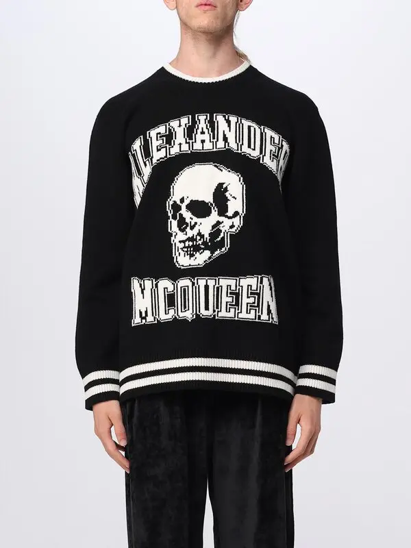 Alexander McQueen Wool And Cashmere Blend Sweater With Skull Inlay