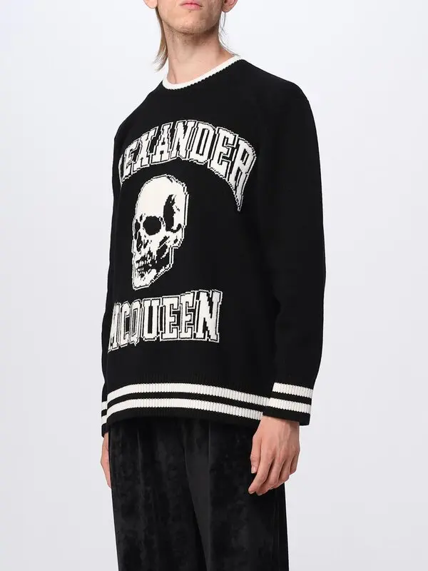 Alexander McQueen Wool And Cashmere Blend Sweater With Skull Inlay