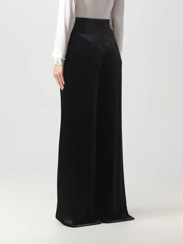 Alberta Ferretti Wide Leg Velvet Trousers - Black