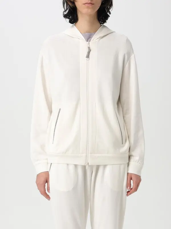 Brunello Cucinelli Zip Up Hoodie - Natural