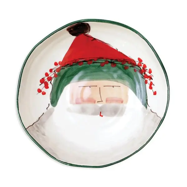 VIETRI Old St. Nick Hat Pasta Bowl - Green