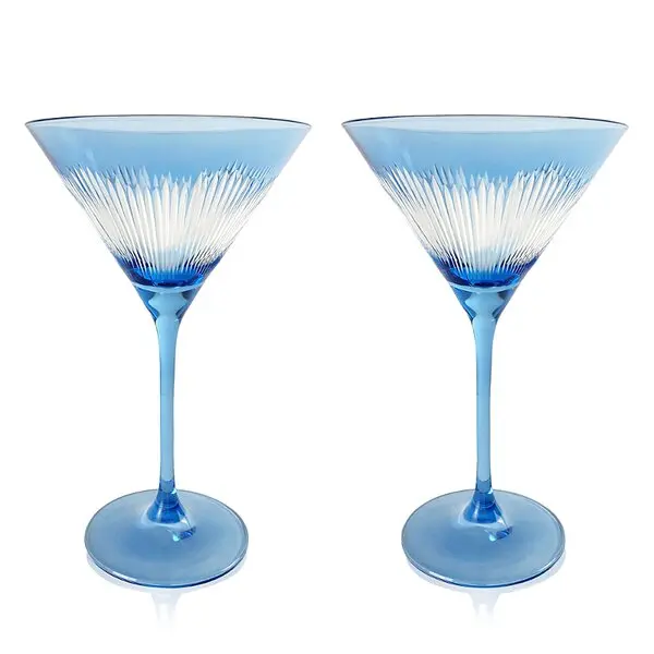 MICHAEL WAINWRIGHT Berkshire Martini Glass, Set Of 2 - Blue