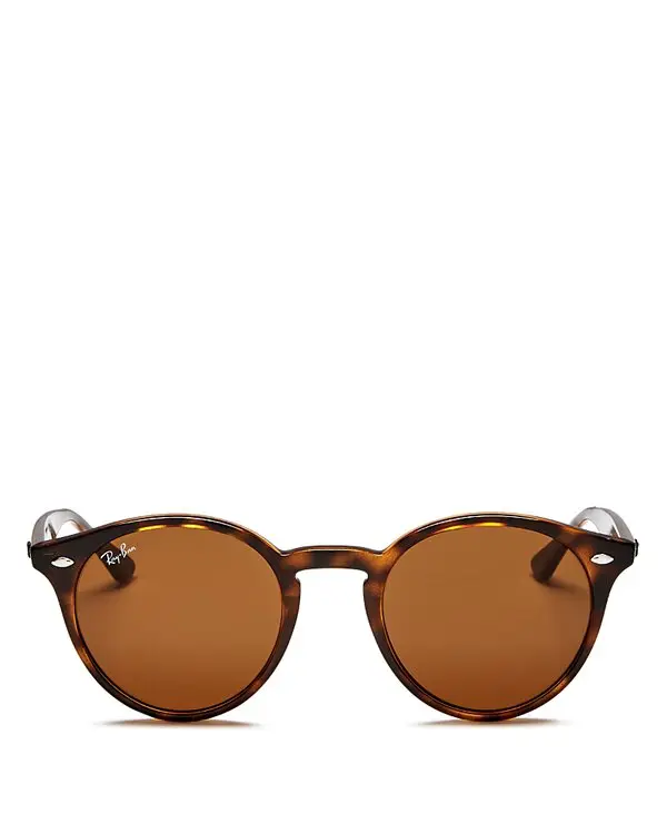 Ray-ban Round Sunglasses 49mm - Dark Havana/dark Brown Solid